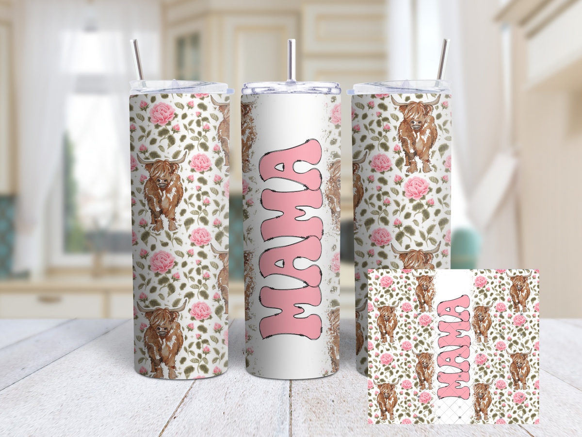 Mama Pink Highland Cow – Slogans N Thangs
